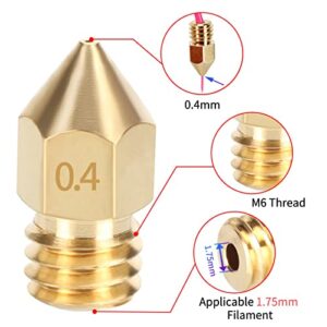 24Pcs MK8 3D Printer Nozzles Extruder nozzles Kit 0.4mm,0.2mm,0.3mm,0.5mm,0.6mm,0.8mm,1.0mm Brass Nozzles with 5Pcs Stainless Steel Cleaning Needle for for Creality CR-10, Ender 3/ pro/v2/5, Prusa i3