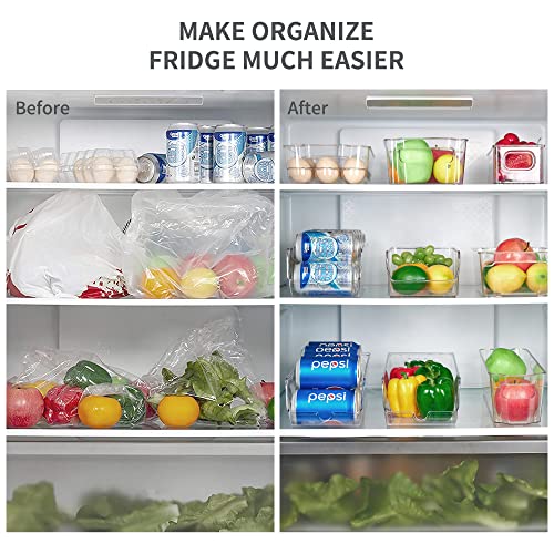 Vtopmart 4 Pack Soda Can Organizer for Refrigerator, Fridge Drink Can Holder for Pantry, Fridge Can Dispenser, Can Organizer Bins Clear