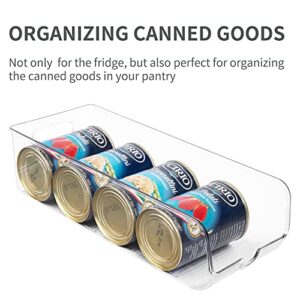 Vtopmart 4 Pack Soda Can Organizer for Refrigerator, Fridge Drink Can Holder for Pantry, Fridge Can Dispenser, Can Organizer Bins Clear