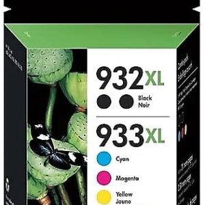 HP 933Xl / 932Xl (N9h69fn) Ink Cartridges (Cyan Magenta Yellow Black) 5-Pack in Retail Packaging