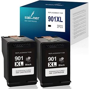 sailner 901 black ink cartridges remanufactured ink cartridge replacement for hp 901 901xl 901 xl black ink use with hp officejet 4500 j4500 series j4580 j4680 printer 2 pack 901xl ink cartridges