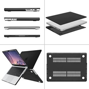 MOSISO Compatible with MacBook Pro 14 inch Case 2023 2022 2021 Release M2 A2779 A2442 M1 Pro/Max Chip with Touch ID, Plastic Hard Shell Case&Keyboard Cover&Screen Protector&Storage Bag, Black