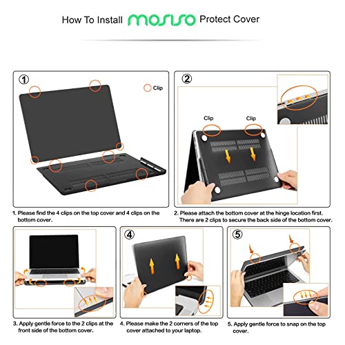 MOSISO Compatible with MacBook Pro 14 inch Case 2023 2022 2021 Release M2 A2779 A2442 M1 Pro/Max Chip with Touch ID, Plastic Hard Shell Case&Keyboard Cover&Screen Protector&Storage Bag, Black