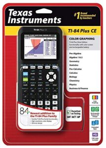 texas instruments ti-84 plus ce graphing calculator, black (renewed)