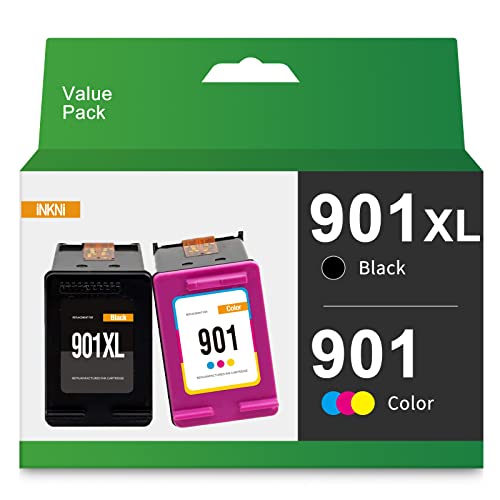 901XL Ink Cartridge Remanufactured Replacement for HP 901XL 901 XL for Officejet J4680 J4500 J4540 J4550 J4580 J4660 J4680C J4524 J4624 J 4640 ( Black, Tri-Color)