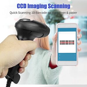 NetumScan USB 1D Barcode Scanner, Handheld Wired CCD Barcode Reader Supports Screen Scan UPC Bar Code Reader for Warehouse, Library, Supermarket