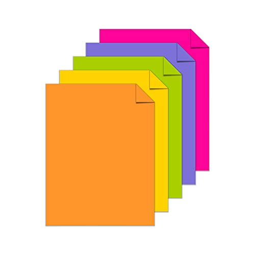 Astrobrights Colored Cardstock, 8.5" x 11", 65 lb., Happy Assortment, 250 Sheets