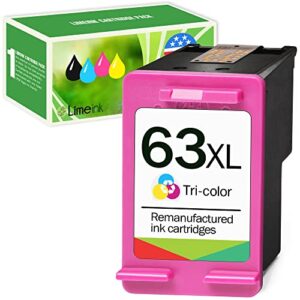 limeink 1 color remanufactured ink cartridge 63xl 63 xl high yield for hp envy 4512 4520 deskjet 3632 2130 2132 1110 1111 3636 3637 1112 3630 3634 officejet 3830 3833 4650 4652 4655 5255 5258 printer