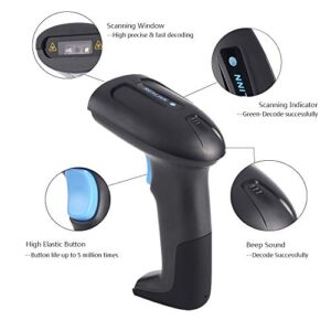 REALINN USB 2D QR Barcode Scanner Wired, Automatic Handheld Code Reader Dustproof Waterproof Shockproof Plug and Play Fast and Precise for Mobile Payment, Store, Supermarket, Warehouse