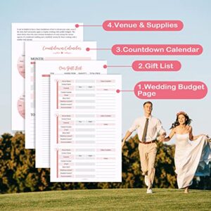 Wedding Planner - Wedding Planning Book, 8.4" x 6.3", Great Wedding Planner Book and Organizer with Hardcover and Elastic Binder for Couples, Timeline & Calendar, Guest Planning, Venues & Suppliers