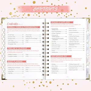 Wedding Planner - Wedding Planning Book, 8.4" x 6.3", Great Wedding Planner Book and Organizer with Hardcover and Elastic Binder for Couples, Timeline & Calendar, Guest Planning, Venues & Suppliers