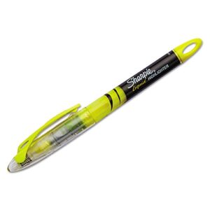 sharpie accent pen-style liquid highlighter – micro marker point type – chisel marker point style – yellow ink, dozen