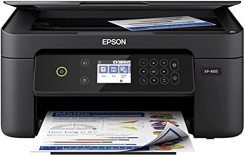 Epson_Printer XP 41 Series, All-in-One Wireless Color Inkjet Printer, Black, Print Copy Scan, 2.4" LCD, Hi-Speed USB, Auto 2-Sided Printing, Voice Activated, with MTC Printer Cable