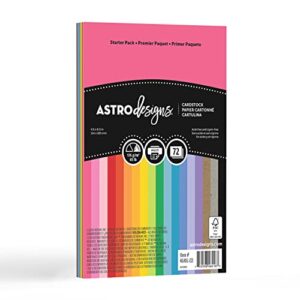 neenah astrodesigns/creative collection starter kit cardstock, 4.5″ x 6.5″, 65 lb/176 gsm, 18-color assortment, 72 sheets (46416-03)