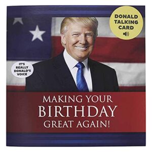 talking trump birthday card (red) – one of the best donald trump gifts ever created – wishes you happy birthday in trump’s real voice – funny birthday card for husband – greatest birthday card for dad