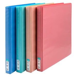 yoobi 1/2 inch binder set – 3-ring binders with 2 pockets – perfect for school or office – holds up to 100 sheets – 4 pack – solid multicolor variety