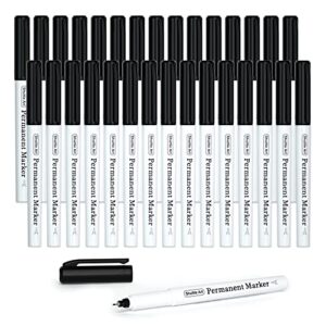 permanent marker,shuttle art 30 pack ultra fine point black permanent marker set, works on plastic,wood,stone,metal and glass for doodling, marking