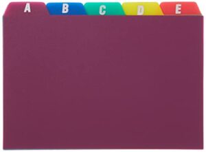 oxford poly index card guides, alphabetical, a-z, assorted colors, 4″ x 6″ size, 25 guides per set (73154)