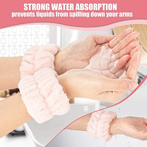 12Pcs Wrist Washband Set, Face Washing Wristbands, Microfiber Wrist Spa Wash Towel Band, Absorbent Wristbands Wrist Sweatband for Girls Prevent Liquid from Spilling Down Your Arms.