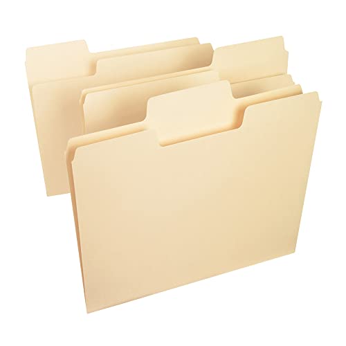 Smead SuperTab Heavyweight File Folder, Oversized 1/3-Cut Tab, Letter Size, Manila, 50 Per Box (10401)