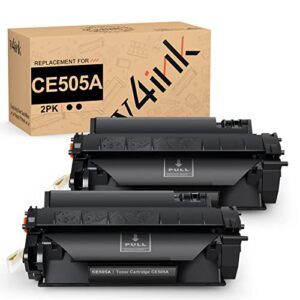 v4ink 2pk compatible toner cartridge replacement for hp 05a ce505a toner cartridge for use in hp p2035 p2035n p2055dn p2055 p2055d , pro 400 m401n m401dne m401dw mfp m425dn m425dw printer ink