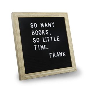 c crystal lemon letter board by crystal lemon, felt letter board, 10×10 inches, changeable wooden message board sign, wood frame, wall mount, with display stand (black) by c crystal lemon