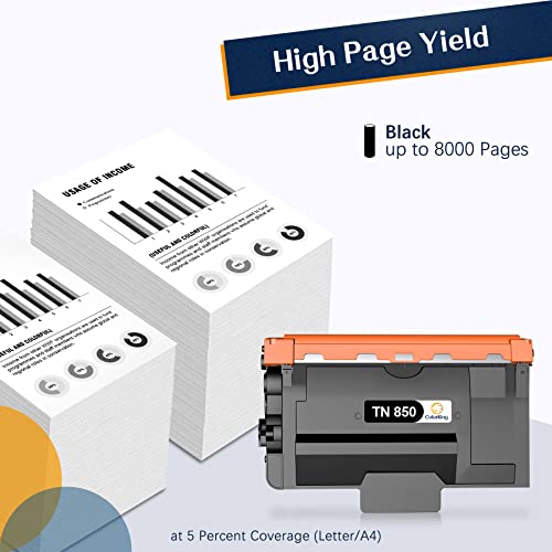 Colorking Compatible Toner Cartridge Replacement for Brother TN850 TN-850 TN 850 TN820 TN-820 TN 820 for Brother HL-L6200DW HLL6200DW MFC-L5900DW MFC-L5700DW HL-L5200DW MFC-L5850DW Toner (4 Black)