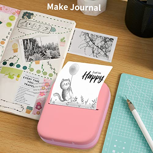 Jabey Mini Printer,X1 Portable Mini Pocket Printer 80mm BT Thermal Photo Printer 300dpi Picture Memo Notes Lists Journal Receipt Compatible with Android iOS for Home Office School Travel