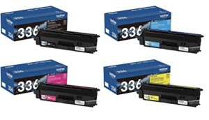 brother tn336bk, tn336c, tn336m, tn336y high yield black, cyan, magenta and yellow toner cartridge set