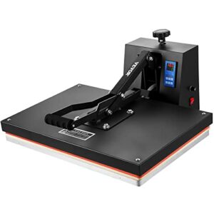 vevor heat press machine, 16 x 24 in / 40 x 61 cm, clamshell sublimation transfer printer teflon coated, digital precise heat control, silica-gel sponge powerpress for t-shirt bag pad pillow