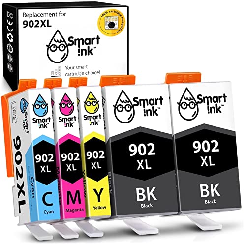 Smart Ink Compatible Ink Cartridge Replacement for HP 902 XL 902XL (2 Black XL & C/M/Y XL 5 Combo Pack) to use with Officejet Pro 6978 6968 6974 6975 6960 Officejet 6951 6954 6956 6958 Printers