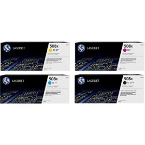 hp 508x (cf360x, cf361x, cf362x, cf363x) cyan, magenta, yellow and black original laserjet toner cartridges