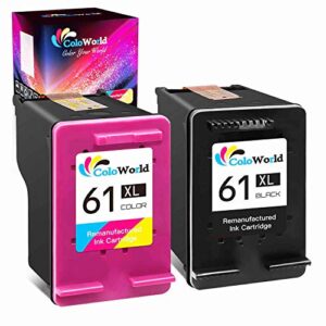 coloworld remanufactured 61xl replacement for hp 61 ink cartridge combo pack fit for officejet 4630 envy 4500 4502 5530 deskjet 2512 1512 2542 2540 30001055 3051a 2548 printer (1 black, 1 color)