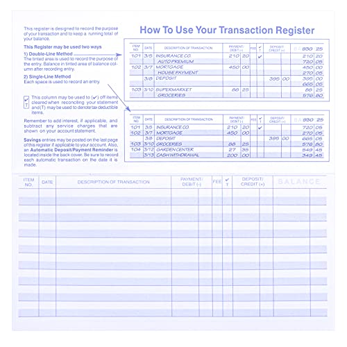 12 PCS Check registers for Personal Checkbook, Upgrade Checkbook Register and transactions Ledgers.