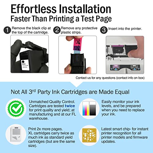 Limeink Remanufactured Ink Cartridge Replacement for 65XL 65 XL High Yield for HP DeskJet 2600 2622 2652 2655 3700 3720 3722 3752 3755 Envy 5000 5052 5055 Printer AMP 100 (Black)