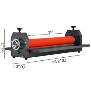 VEVOR 25 Inch Manual Cold Roll Laminator 1.18" Thickness Foldable Roll Laminating Machine Vinyl Photo Film Mounting Laminator for Commercial Professional Uses (25"Max Film Width)