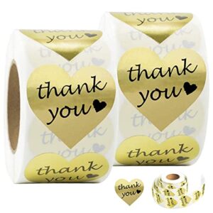 1000pcs gold thank you stickers, 1.5″ thank you stickers roll,2rolls thank you labels for small business, packaging bags,wedding,birthday,christmas, mother’s day