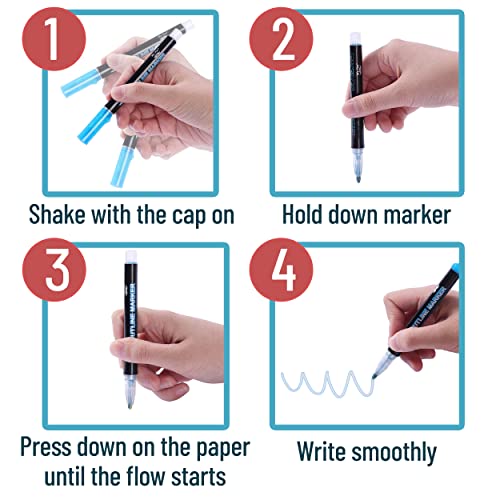 Mr. Pen- Double Line Outline Markers, 10 Colors, Shimmer Markers, Outline Markers Self-Outline Metallic Markers, Outline Pens, Metallic Outline Markers, Craft Pens, Outline Marker