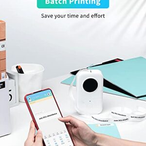 Phomemo Label Maker Machine with Tape, D30 1/2 Inch Bluetooth Mini Portable Lable Printer,Labeler for Office Home School Organization,for Android iOS,Gift for Women Men(USB Rechargeable)-White