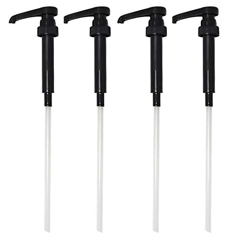 Black Coffee Syrup Pump (Fits Torani, DaVinci, Starbucks, Top Creamery, Allegro Syrups) Great for adding syrup to Coffee,Tea, Soda, and cocktails, - Fits 25.4 oz/750ml bottles - Pack of 4