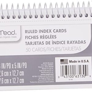 Mead Wirebound Ruled Index Cards, 3 X 5 Inches (63130)