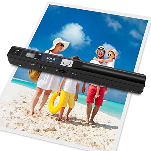 Portable Scanner Handheld Scanner for A4 Documents, Photo,Pictures,Receipt. Scanner Wand for Flat Scanning, UP to 900 DPI ，Include 16G SD Card，a Pair of AA Batteries