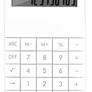 EooCoo Basic Standard Calculator 12 Digit Desktop Calculator with Large LCD Display for Office, School, Home & Business Use, Modern Design - White