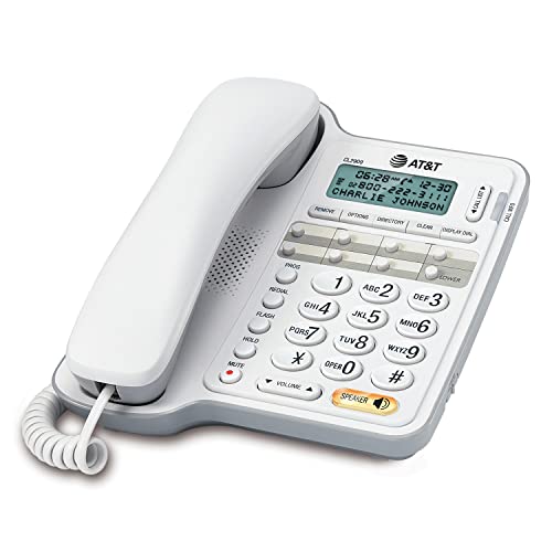 AT&T CL2909 Corded Phone with Speakerphone and Caller ID/Call Waiting, White