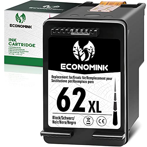 Economink Remanufactured 62 Black Ink Cartridge Replacement for HP 62XL High Yield to use with Envy 7640 5660 5540 7645 7644 5643 5640 5661 5642 7643 OfficeJet 250 200 5741 5740 5745 (1 Pack)