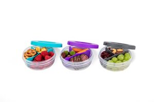 progressive international snaplock 3 piece, on-the-go, leak-resistant 5 ounce snack container set