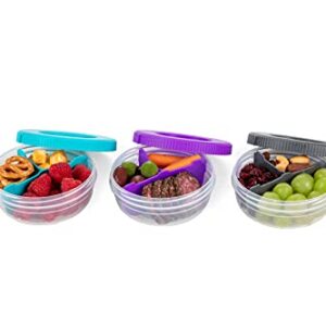 Progressive International Snaplock 3 Piece, On-The-Go, Leak-Resistant 5 Ounce Snack Container Set