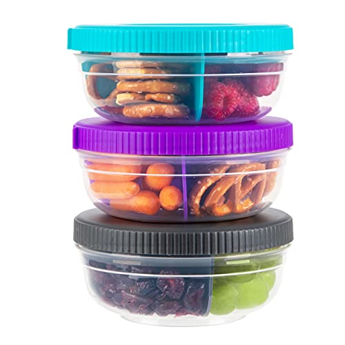 Progressive International Snaplock 3 Piece, On-The-Go, Leak-Resistant 5 Ounce Snack Container Set