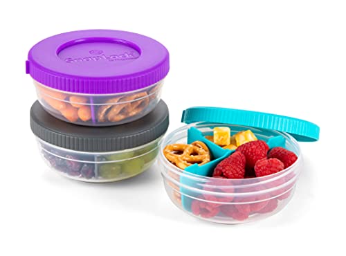 Progressive International Snaplock 3 Piece, On-The-Go, Leak-Resistant 5 Ounce Snack Container Set