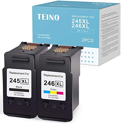 TEINO 245XL Ink Cartridge Compatible Ink Cartridge Replacement for Canon 245XL 246XL Combo Pack for PIXMA MX490 MX492 MG2522 MG2520 MG2922 TS3122 Printer Canon PG 245 and CL 246 (Black Tri-Color)